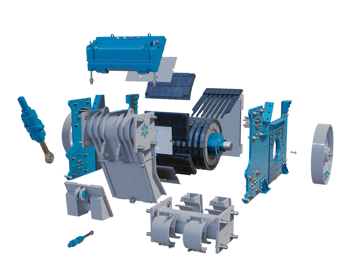 Newly developed eccentric roll crusher in industrial test plant ...